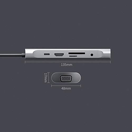 XUNMAIFHB Portable Docking Station,Multi-Function hub 10-in-1 Docking Station PD Charging HDMI, SD/TF Card Slot, 3.5mm Audio Port, VGA, Gigabit Ethernet Port, USB3.03 Fast Transmission
