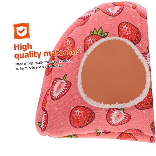 BCOATH Plush Hamster House 1pc Hamster Hamster Stuffed Hamster Hamster Hut Guinea Pigs Hide- Out Warm Guinea Pigs Bed Cloth Hamster Bed Hamster House Cloth Pink Keep Warm