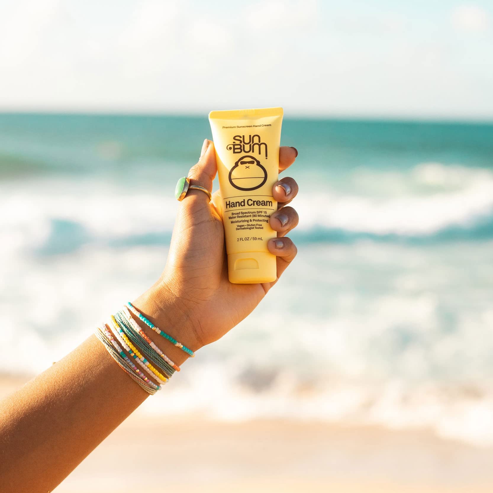Sun Bum Original SPF 15 Sunscreen Hand Cream | Broad Spectrum Moisturizing Sunblock with Vitamin E | Hawaii 104 Act Compliant (Octinoxate & Oxybenzone Free) | Travel Friendly | 2 oz