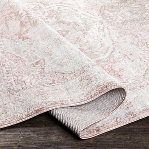 Mark&Day Area Rugs, 8x10 Bethlehem Traditional White Area Rug, Pink Beige Carpet for Living Room, Bedroom or Kitchen (7'9" x 9'6")