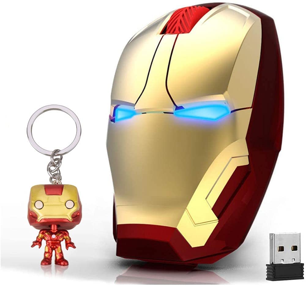 Wireless Mouse 2.4G Full Size Wireless Optical Mice with Nano USB Receiver, 3 Adjustable DPI Levels, 3 Buttons for Notebook, PC, Laptop, Computer (Gold)