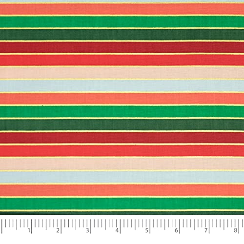 SINGER® Fabrics - 100% Cotton, Christmas Collection, Nordic Stripe, Cut by The Yard