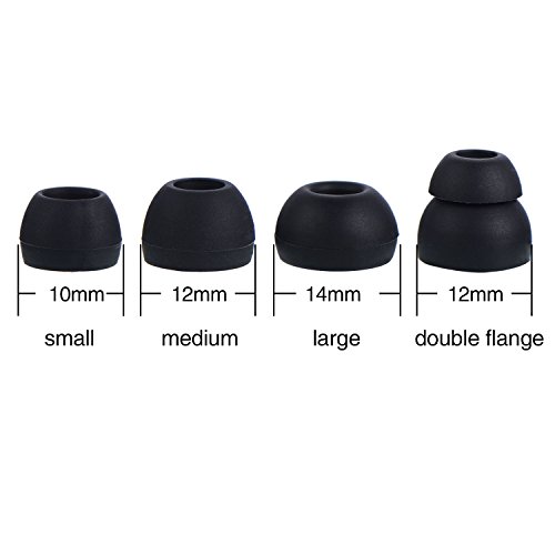 EBOOT Replacement Earbuds Silicone Eartips Earpads Compatibe with Skullcandy Earphones, Black and Clear, 8 Pairs