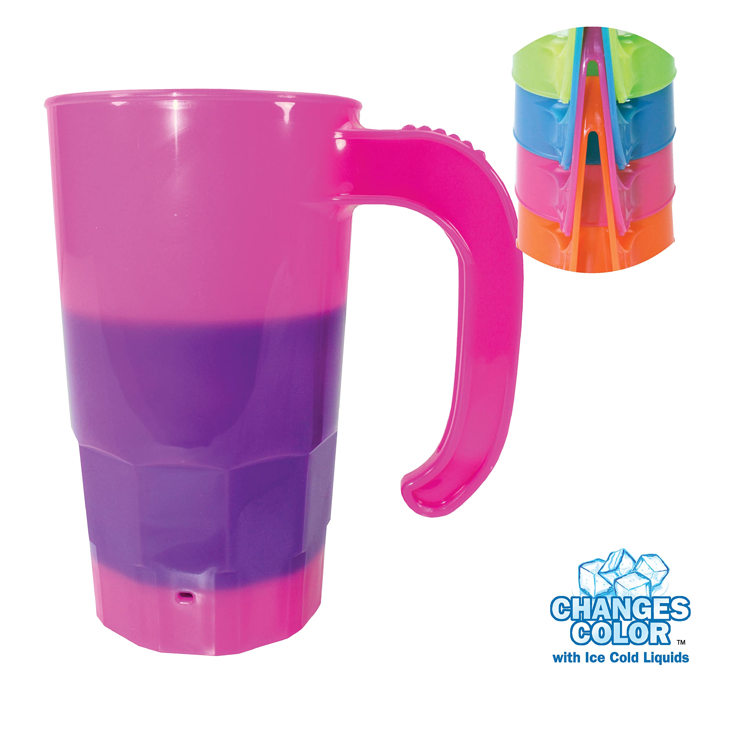 AAkron 20oz. Color Changing Stackable Beer Stein, Top Shelf dishwasher safe, BPA Free β set of 12 (Colors may vary)