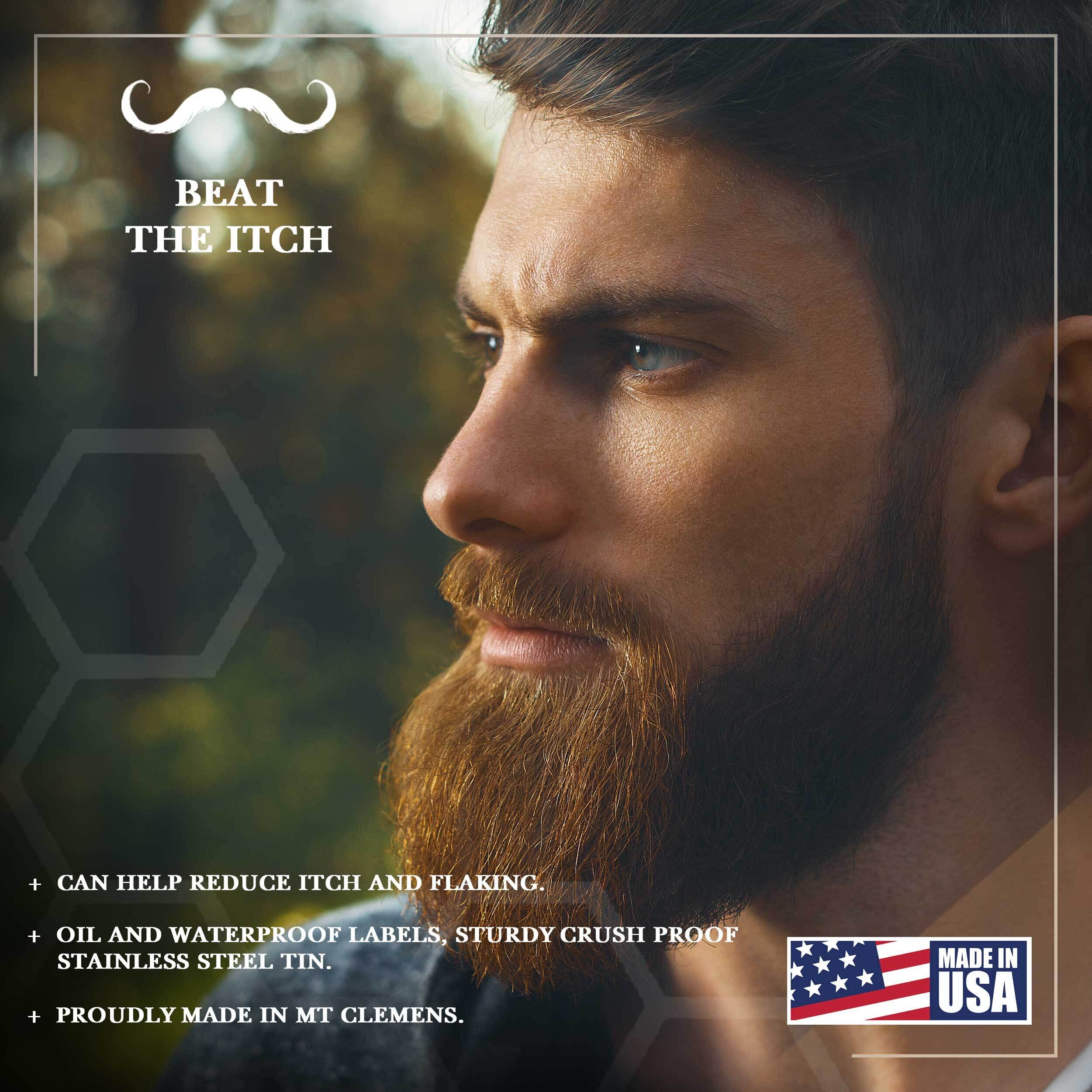 CanYouHandlebar Temperance - Fragrance Free Unscented - Premium Beard Balm for Men | Dry Oil Beard Conditioner | 2 Oz Stainless Steel Tin