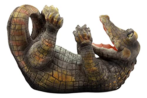 Ebros Gift Whimsical Comical Thirsty Alligator Crocodile Wine Holder Figurine 8.75" H Prehistoric Reptile Chompsy Gator Party Hosting Wine Rack Stand Decor