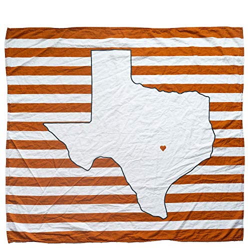 TWIG & BALE Austin Texas Baby Blanket Organic Cotton Muslin Swaddle Blanket - 47" x 43" - Texas Baby Gift for Boys Girls Fans of UT Receiving Blankets