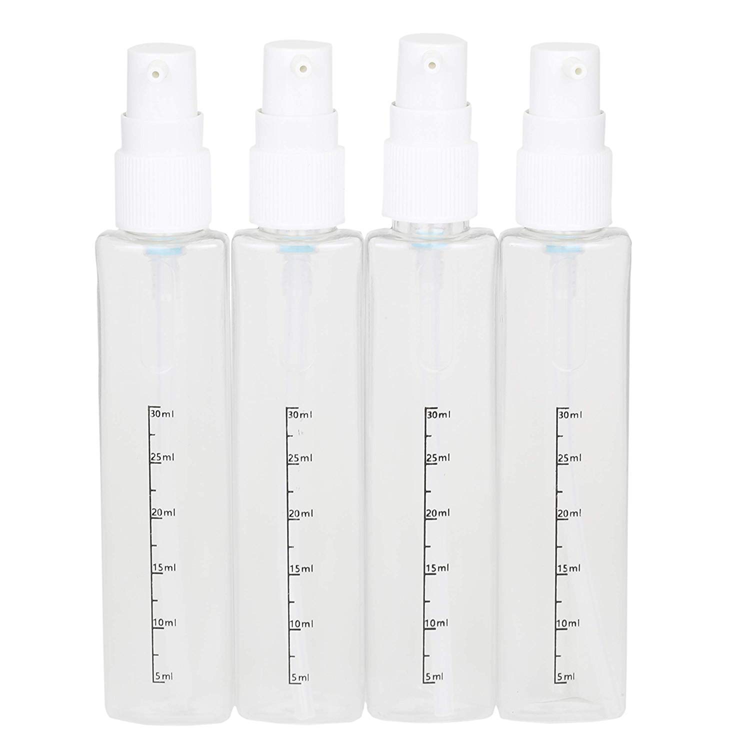 Travigo 4-in-1 Travel Dispenser Bottle, TSA Approved,Includes Four Empty Reusable 1.4 oz. (40 mL) Cosmetic Toiletry Containers for Sanitizer, Soap, Lotions, Skincare, Makeup Products (Purple)