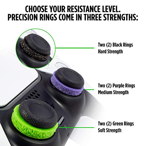 KontrolFreek Precision Rings | Aim Assist Motion Control for Playstation 4 (PS4), Xbox One, Switch Pro & Scuf Controller (Black/Purple/Green)