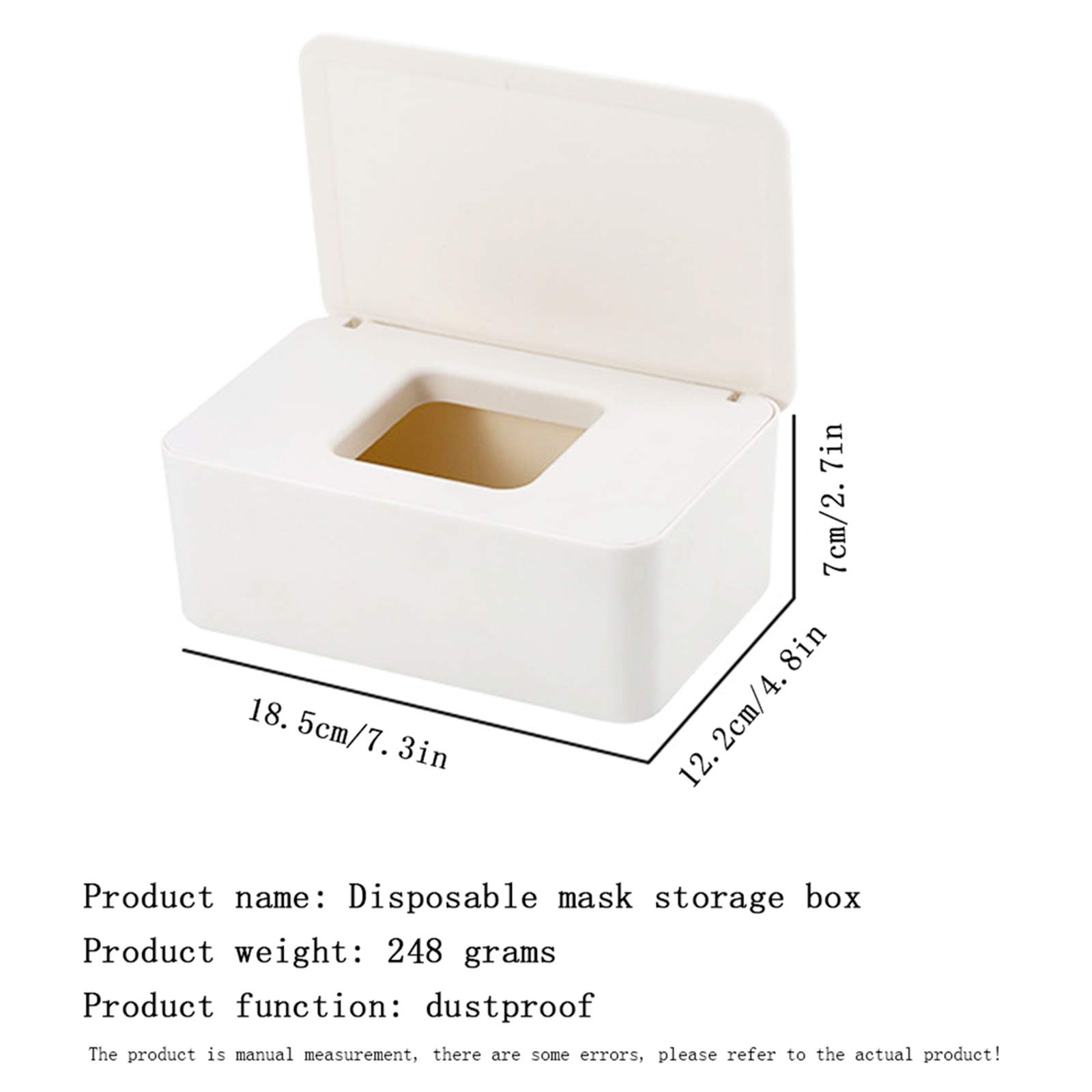Wipes Dispenser Holder with Lid, Home Wet Tissue Case Storage Box Container Dustproof Holder for Home Office Desk(White)
