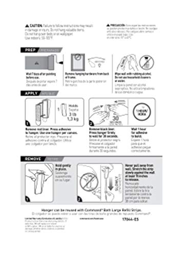 Command Large Canvas Hangers, Indoor Use, 3-Hooks, 4-Strips, Decorate Damage-Free