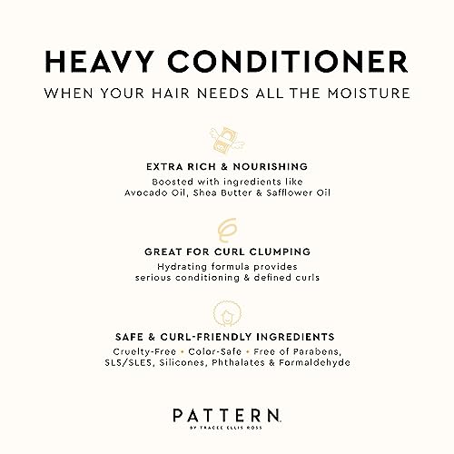 PATTERN Beauty by Tracee Ellis Ross Heavy Conditioner, 29 Fl Oz, Avocado Oil, Shea Butter & Safflower Oil, Rich Moisture for Curlies, Coilies and Tight-Textures, 3a-4c