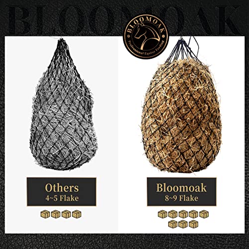 Bloomoak Handwoven 2PCS Slow Feed Hay Nets for Horses, 40" Hay Net with 2" Hole for Horse and Goat, Handwoven Strength, Crafted to Last(2PCS
