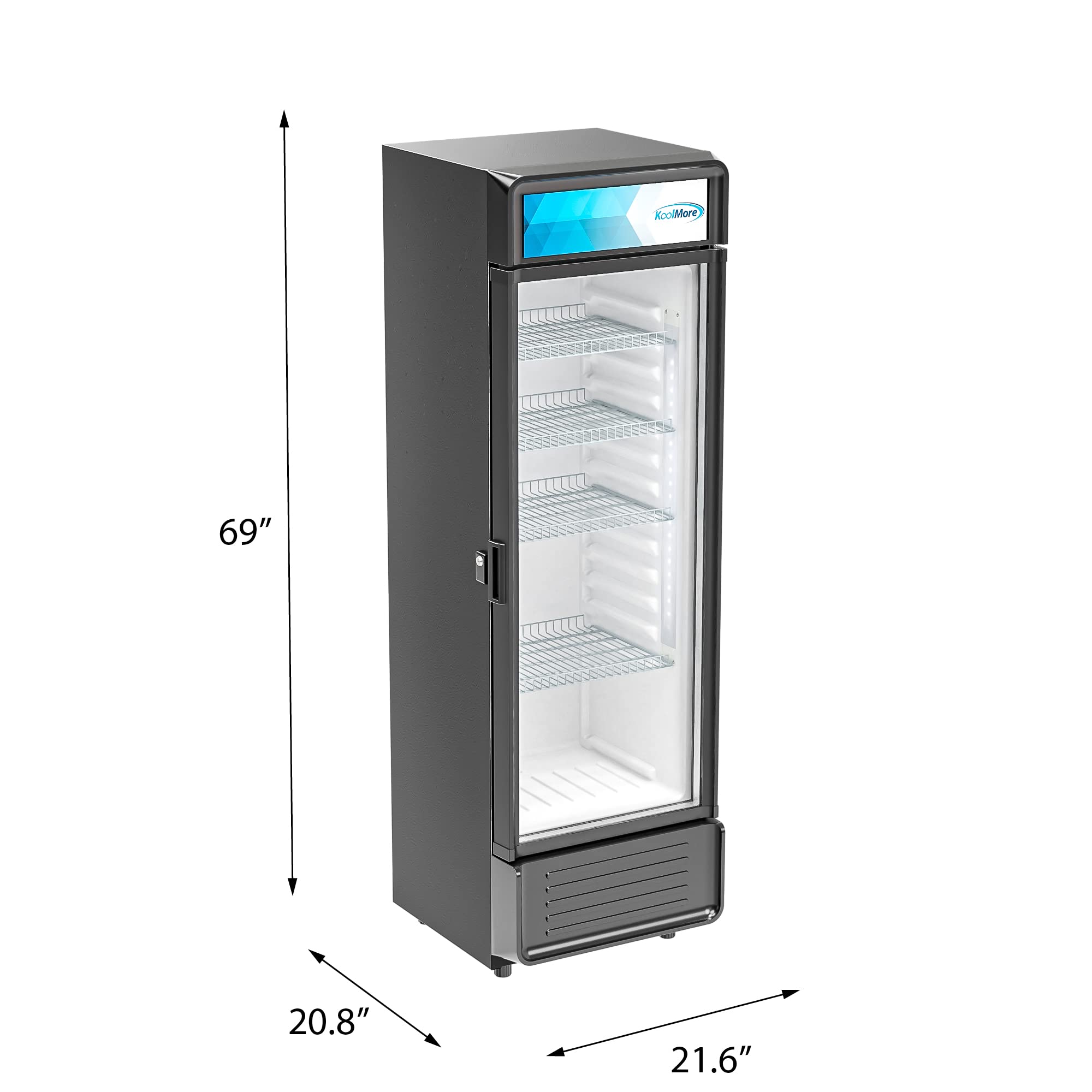 KoolMore MDR-9CP Display-Refrigerator, 9 cu.ft. Single Swing Door, Black