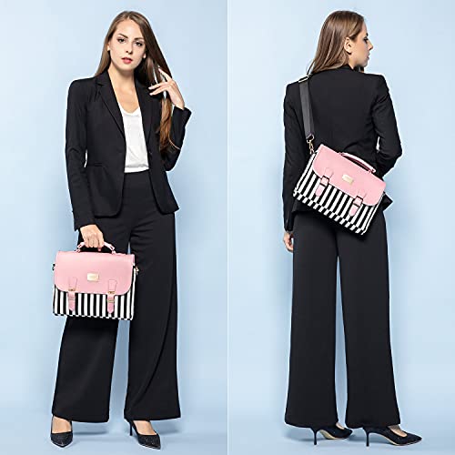 LOVEVOOK Computer Bags for Women, Laptop Bag 14 Inch, Laptop Case with Trolley Sleeve, Pink Messenger Bag, Super Cute Laptop Sleeve