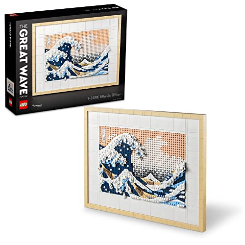 LEGO Art Hokusai â The Great Wave 31208, 3D Japanese Wall Art, Framed Ocean Canvas Picture for Home or Office DĂ©cor, Creative DIY Activity, Arts & Crafts Kit, Hobbies for Adults