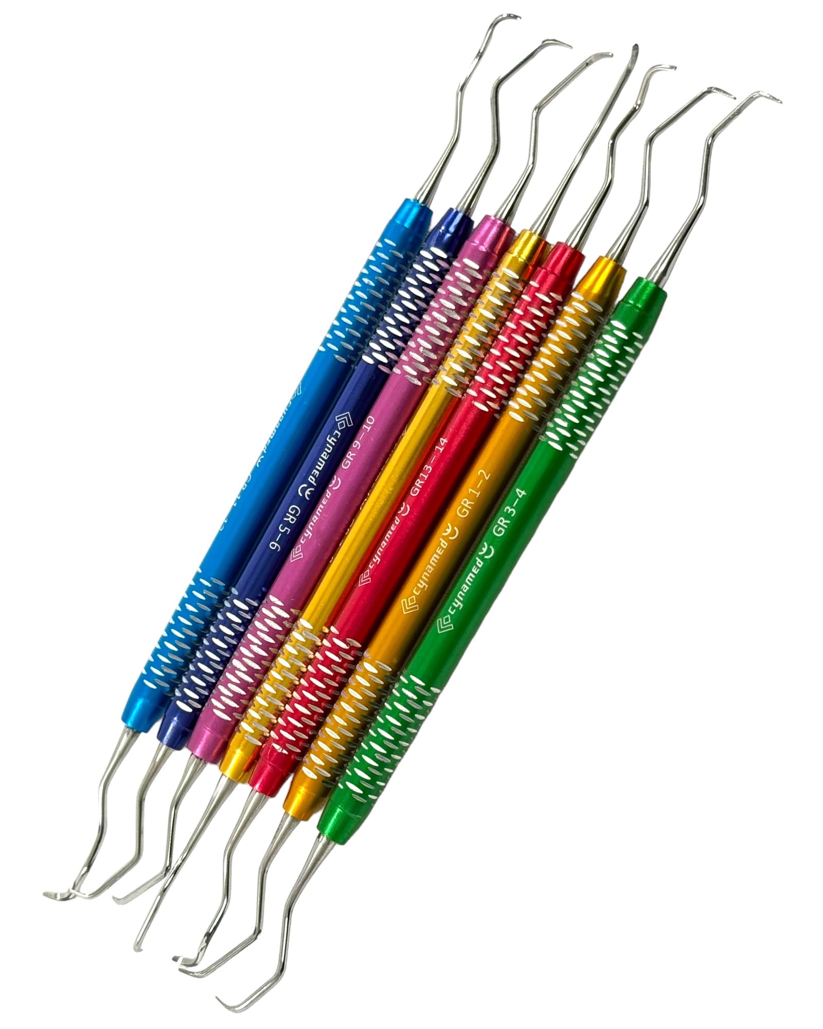 7PC HIGH Grade Gracey Curette Scaler Multicolor PERIODONTAL Dental Instruments (CYNAMED)