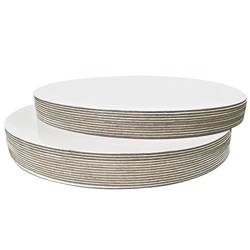 CHERRY 25-Pack 12 inch Sturdy Round Cake Boards, White Cardboard Cake Circles plate Scalloped Base,Pack of 25