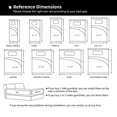 KCRET Bed Rail for Toddlers,Upgraded Infants Safety Bed Guardrail with Breathable Fabric for Twin, Double, Full-Size Queen & King Mattress (78.7“×30”, Gray)