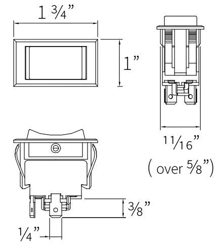 Trailer Power Jack Switch Replacement for LCI Lippert Recpro F2C and Others - 4 Pin, 4 Wire, Polarity Reversing (1 pack)