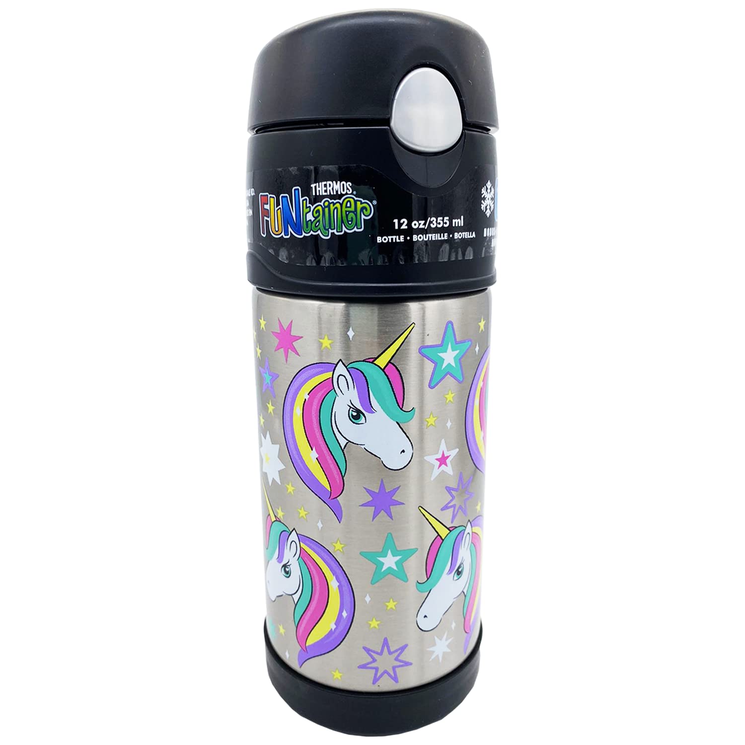 Thermos 12 oz FUNtainer Bottle - Unicorns & Rainbows