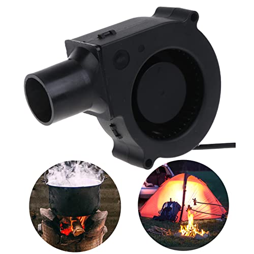 BBQ Fan Blower Charcoal Chimney Starter Picnic Cooking Barbecue Electric Fan for DC 12V 5.5x2.1mm 75mm Portable Fire Blower Grill Fire Starter Flame Exciter