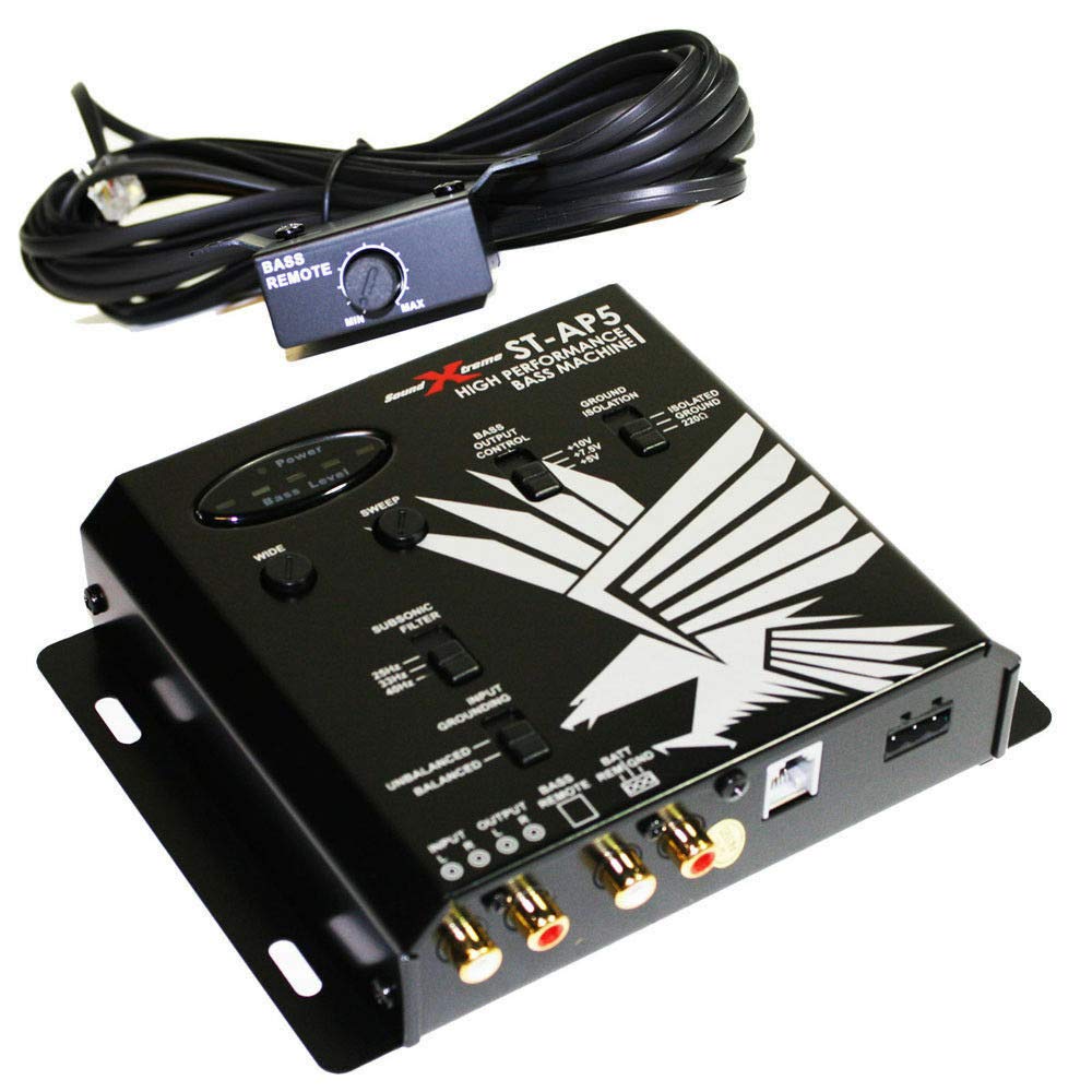 Soundxtreme ST-AP5 Digital Bass Control Machine Bass Maximizer and Bass Restoration Processor with Epicenter Reconstruction Bass Knob Dash Mount Remote Control -2nd Gen