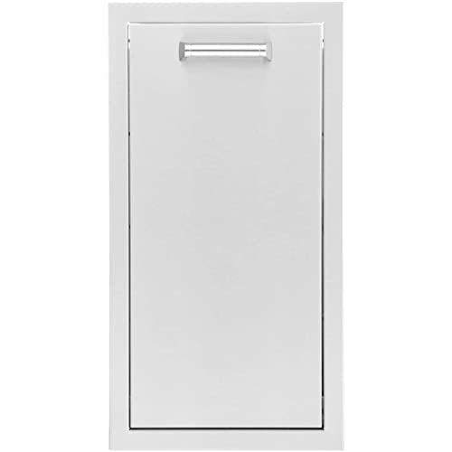 BBQGUYS Signature 13-Inch Stainless Steel Narrow Roll-Out Trash Bin - Contempo