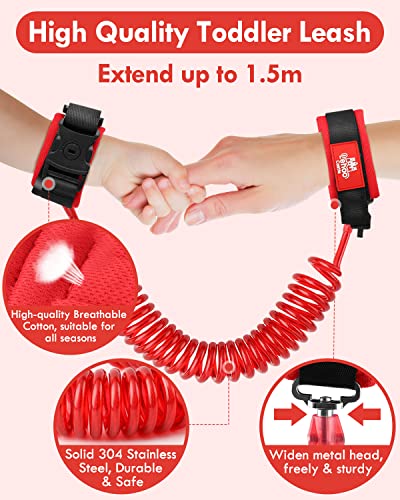Lehoo Castle Toddler Leash for Walking, Baby Leashes for Toddlers Boys 4-in-1, Kid Harness with Leash, Child Safety Leash Anti Lost Wrist Link (Mickey)