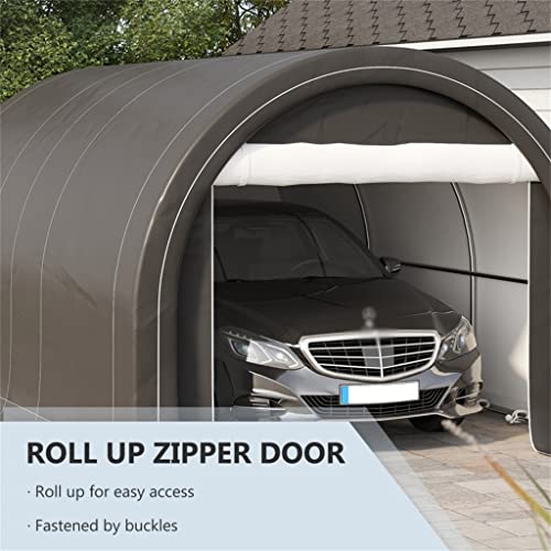 BBSJ 16' X 10' Carport, Heavy Duty Portable Garage/Storage Tent , Garden Tools, Outdoor Work, Gray