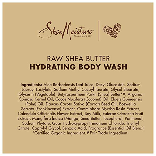 Sheamoisture Hydrating Body Wash for Dry Skin Raw Shea Butter to Cleanse and Hydrate , 13 fl oz
