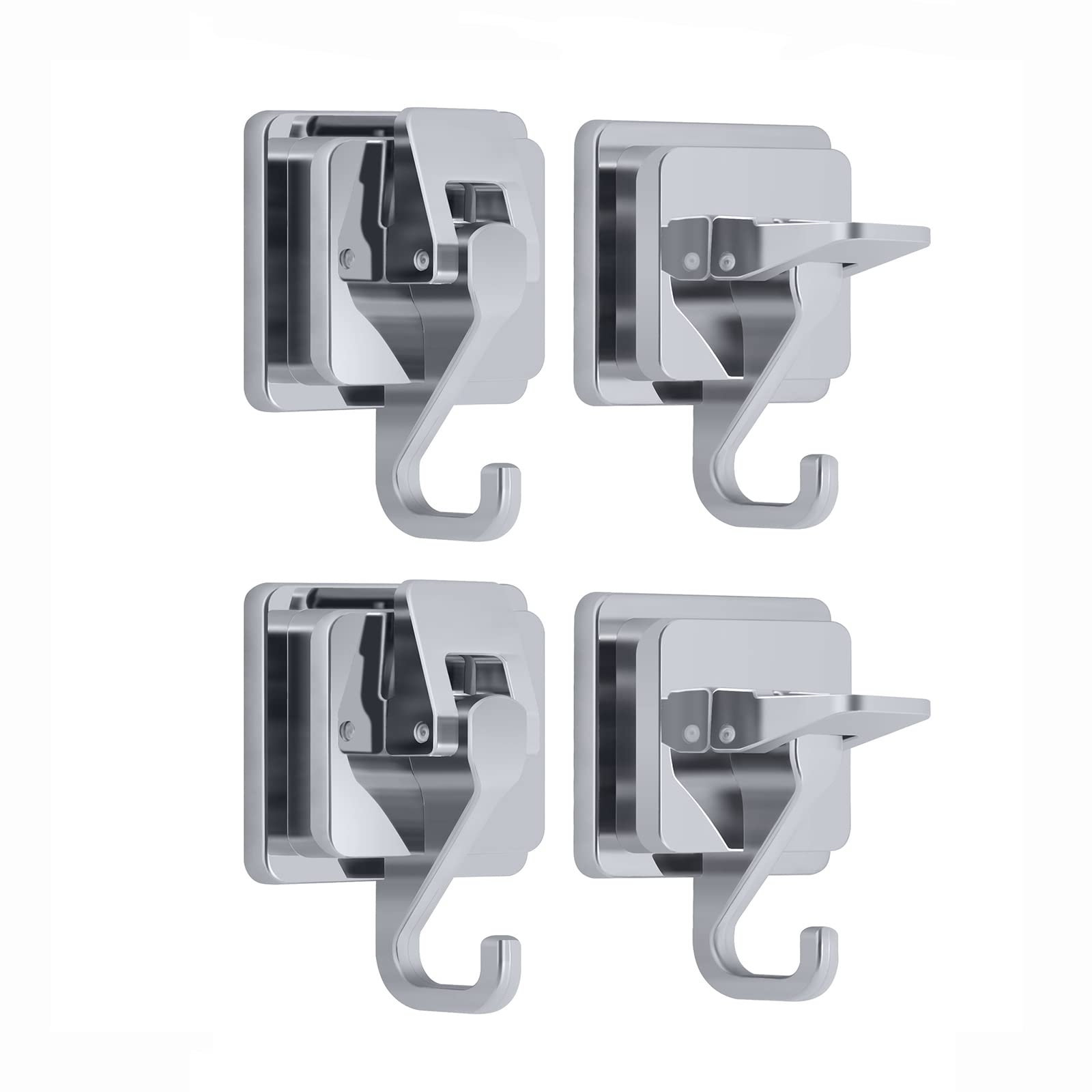 YSSILADI Shower Suction Cup Hooks, 4 Wreath Hooks, Silver Plated Decorative Hooks, Waterproof Towel Hooks, Removable Shower Wall Hooks, 15 lb. Command Hooks, Wide Range of Application