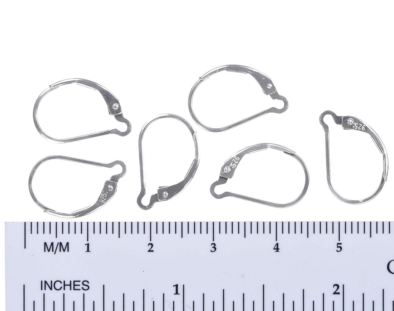 3-Pairs Sterling Silver Interchangeable Leverback Earring Findings