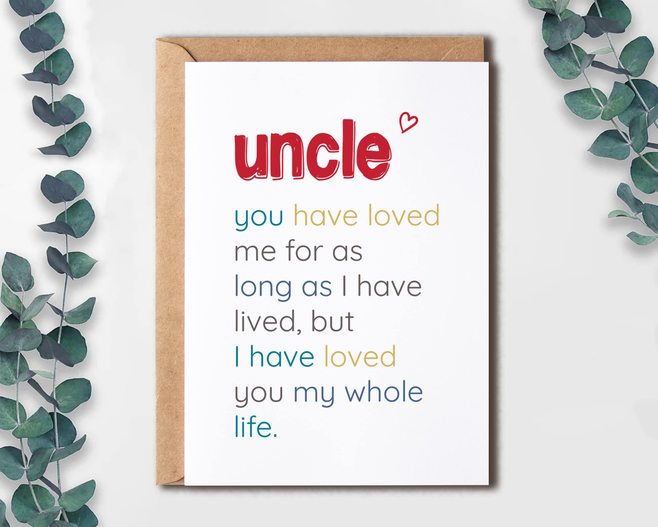Uncle You Have Loved - Special Uncle's Day Card - Birthday Card For Uncle - Sentimental Card For Uncle - Meaningful Card For Uncle…