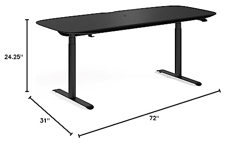 BDI Furniture Soma - Lift Desk - 72" W - Ebonized Ash Top - Black Base