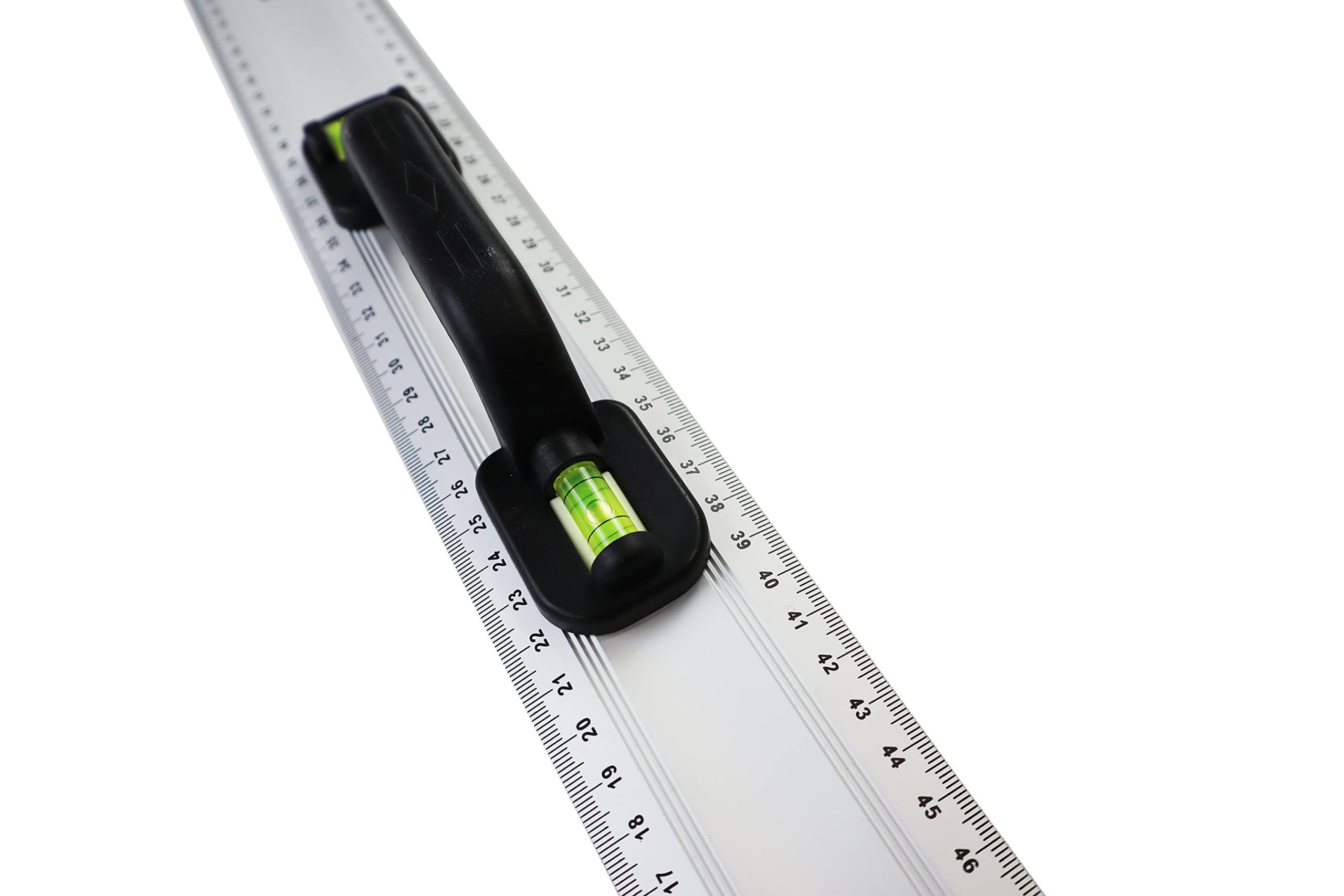 Aluminum Straight Edge Ruler with Handle, It is A Aluminum Ruler, A Straight Edge ruler and A Centimeter Ruler, Ideal Ruler for Cutting, Much Safer Because of The Handle. Easy to Use and Light Weight.