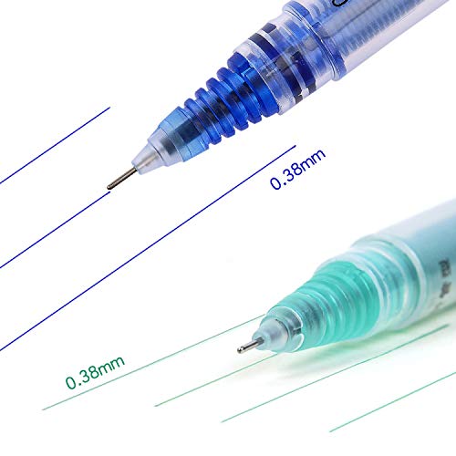 Mifuner 0.38mm 6 Colors Extra Fine Point Pens Liquid Ink Pen Rolling Roller ball Quick-drying Ink for Home Office