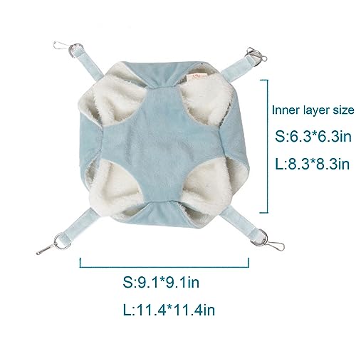 ABLAZEZAI Small Animals Hanging Hammock for Hamster, Sugar Glider Warm Bed House, Double Bunkbed Cage for Guinea Pig, Small Pet Cage for ChinchillaSquirrel Ferret Hedgehog