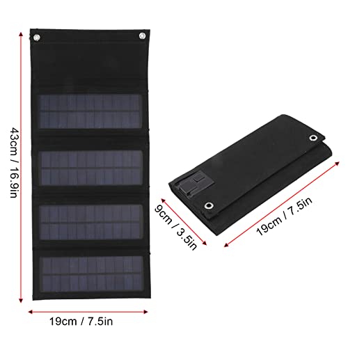 40W Folding Solar Panel, USB Interface 40W Portabel Solar Panel for Backpacking Traveling for Camping (Black)