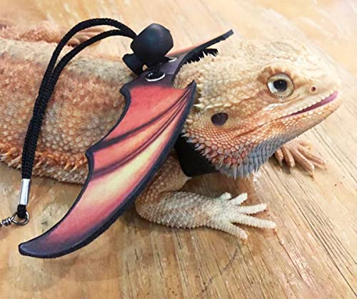 Bearded Dragon Lizard Leash Harness - Adjustable Dinosaur Wing Lizard Cool Leather Wings