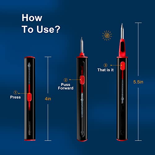 Bluetooth Earbuds Cleaning Pen 3 in 1 Cleaner Kit Earphone Brush, Multi-Function Portable Soft Cleaning Brush Pen Tools for Airpods Pro 1 2 3 Camera Lens Phone in-Ear Headphones Case(Black)