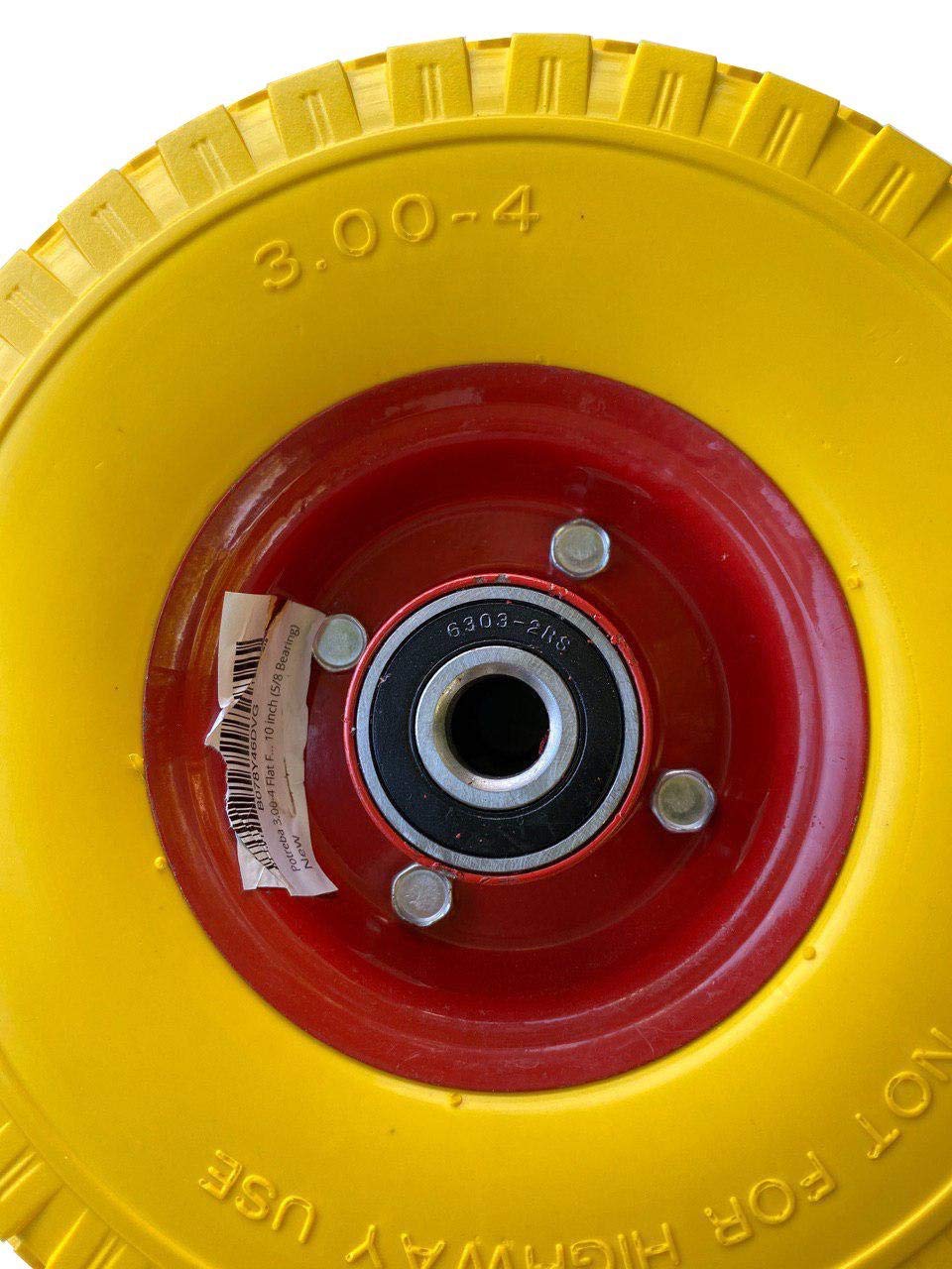 3.00-4 Flat Free Tire Hand Truck on Wheel 10 inch (5/8 bearing)