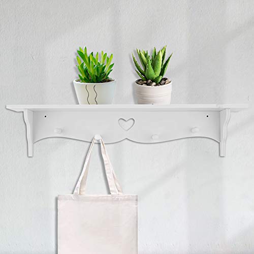 Alvinlite Wall Shelf, White Shelf, Coat Rack Hook Wall Decoration Hollow Wall Shelf Hanger Hook Coat Rack