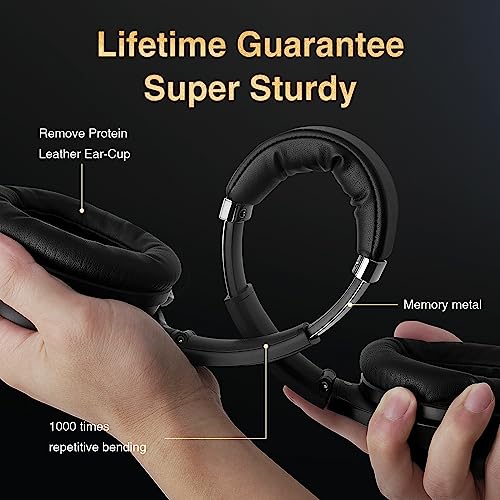 Bluetooth Headphones, Premium Active Noise Cancelling Wireless Headphones Over Ear, 50H Playtime, Hi-Res Audio, Deep Bass, Memory Foam Ear Cups for Travel, Home Office