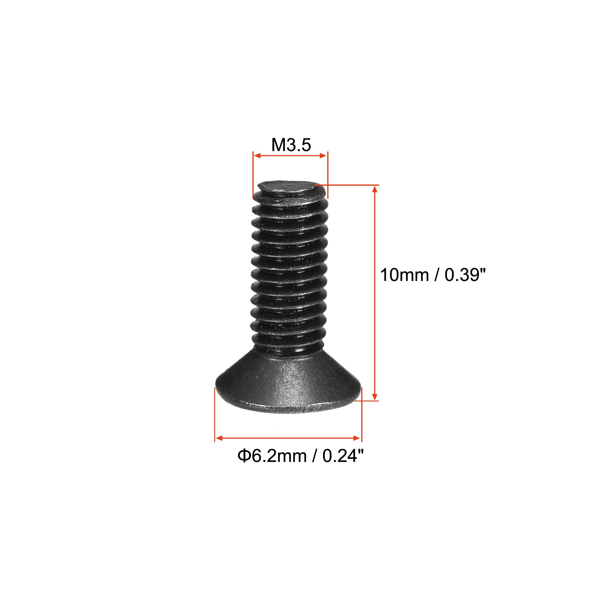 uxcell M3.5 x 10mm Phillips Screw Fastener Black for Laptop PC TV Fan Switch 150pcs