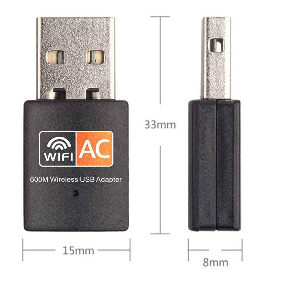 XVZ USB WiFi Adapter, 600mbps Dual Band 2.4G/ 5G Wireless Adapter, Mini Wireless Network Card WiFi Dongle for Laptop/Desktop/PC, Support Windows10/8/8.1/7/Vista/XP/2000, Mac OS X 10.6-10.13