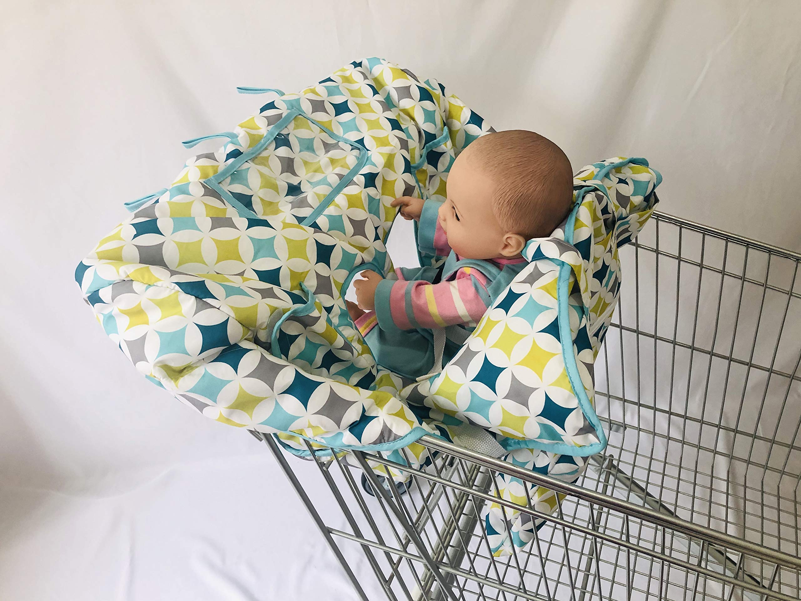 4 or 2 Leg Holes X-Large Size with Elastric Cushion for Twin Double Shopping Cart Cover for Baby Siblings