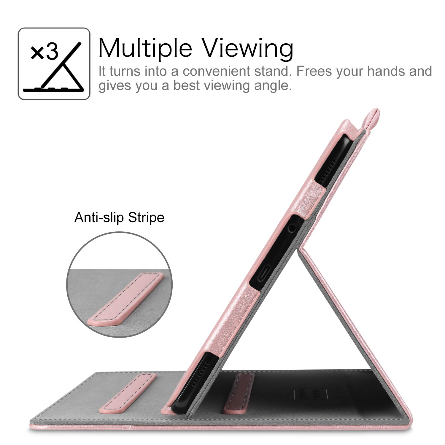 Fintie Case for Samsung Galaxy Tab S4 10.5 2018 Model SM-T830/T835/T837, Multi-Angle Viewing Stand Cover with S Pen Protective Holder Auto Sleep/Wake Feature, Rose Gold