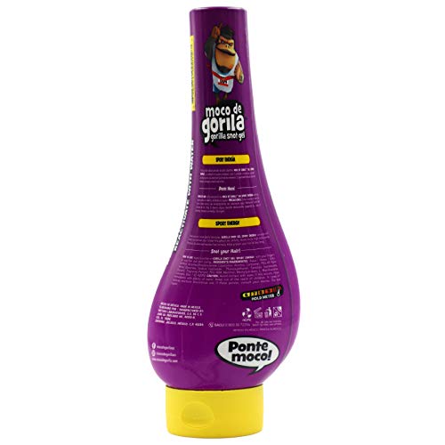 Moco de Gorila Sport Squizz, Hair Styling Gel, Long-Lasting Hold, Reactivatable with water, 3-Pack of 11.92 Oz Each, 3 Squeezable Bottles.