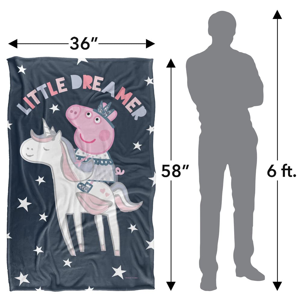 LOGOVISION Peppa Pig Little Dreamer Kids Silky Touch Blanket, 36" x 58"